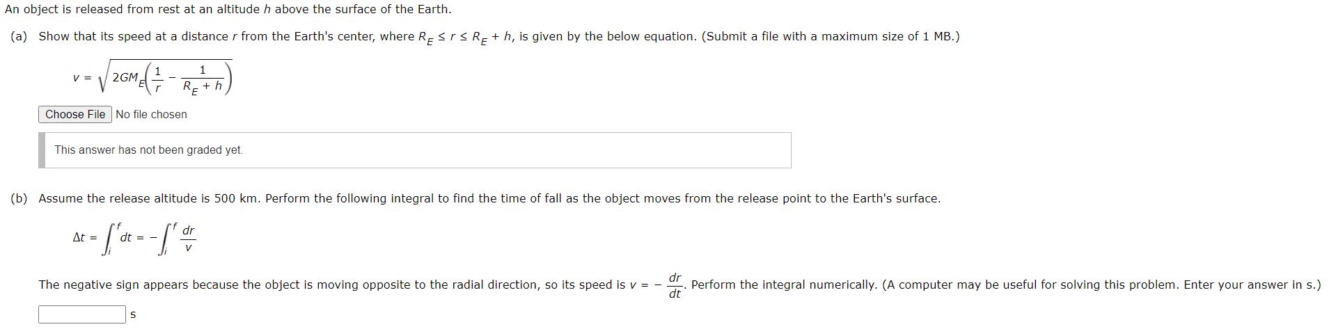 Solved An object is released from rest at an altitude h | Chegg.com