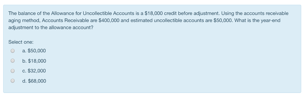 Solved The entry to decrease the Allowance for Doubtful | Chegg.com