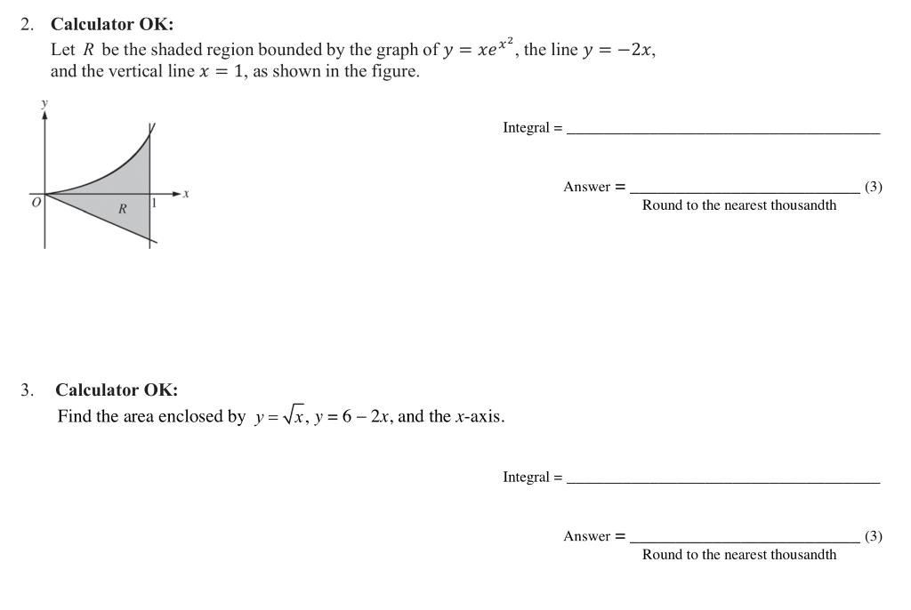 Solved 2. Calculator OK: Let R be the shaded region bounded | Chegg.com