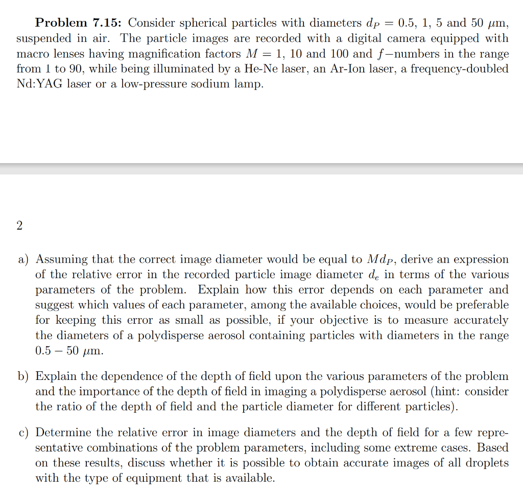 Problem 7.15: Consider spherical particles with | Chegg.com