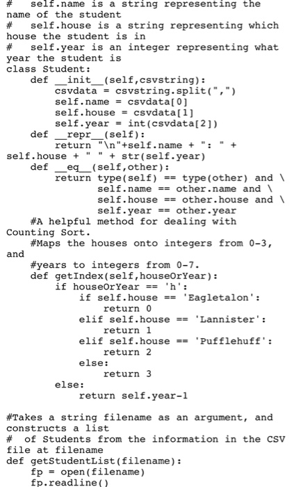 Solved import traceback #countingsort: takes as input a list | Chegg.com