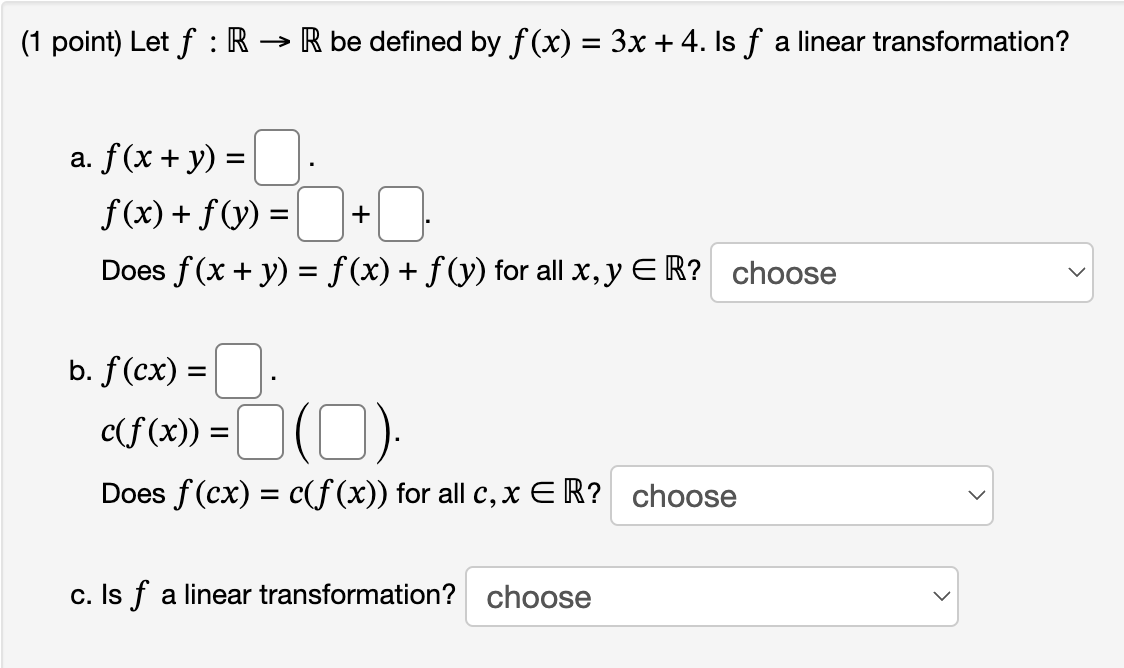 Solved (1 point) Let f:R→R3 be defined by f(x)= 6x,8x,8x . | Chegg.com