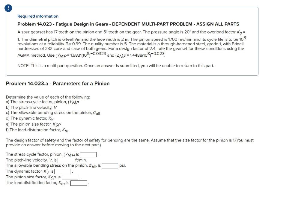 Solved ! Required information Problem 14.023 - Fatigue | Chegg.com