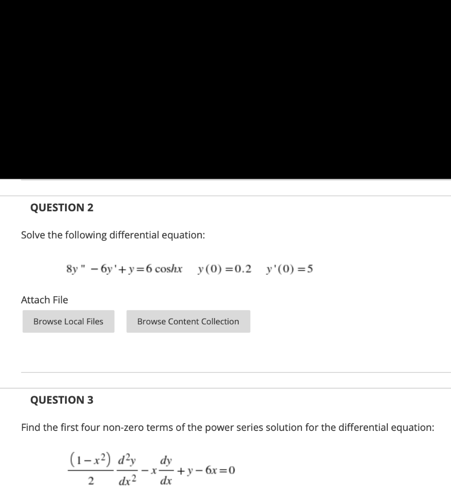 Solved QUESTION 2 Solve the following differential equation: | Chegg.com