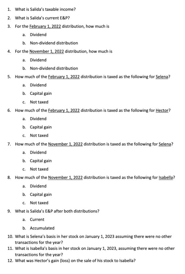 The book basis financials of Saldia, Inc. for the | Chegg.com