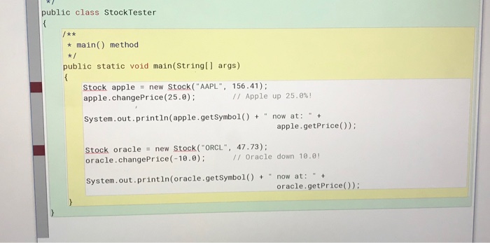Solved You will implement a class named Stock. A stock has a | Chegg.com