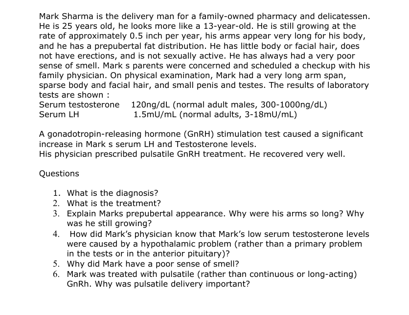 Solved Mark Sharma is the delivery man for a family-owned | Chegg.com