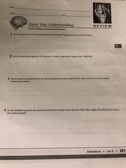 Solved Name Section Date 9 REVIE W Check Your | Chegg.com