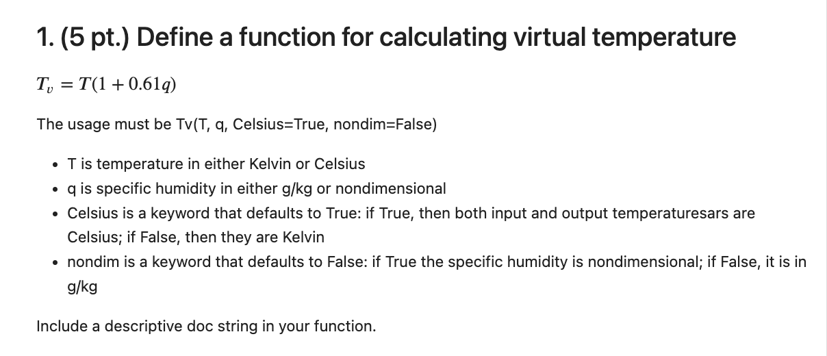 Solved 1. (5 pt.) Define a function for calculating virtual | Chegg.com