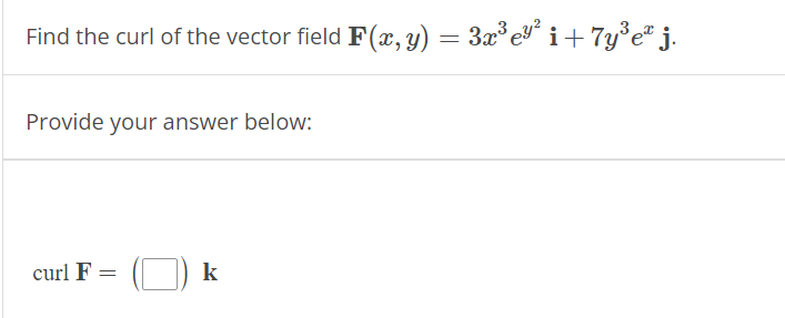 Solved Find the curl of the vector field \\( \\mathbf{F}(x, | Chegg.com