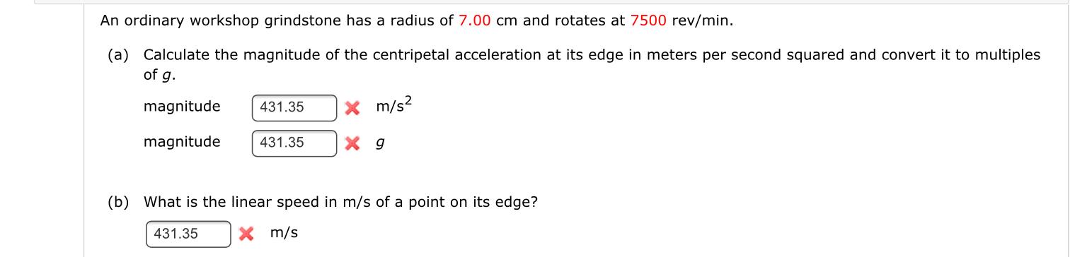 Solved An ordinary workshop grindstone has a radius of 7.00 | Chegg.com