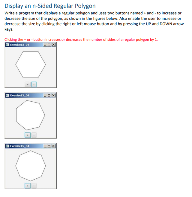 Solved Display an n-Sided Regular Polygon Write a program | Chegg.com