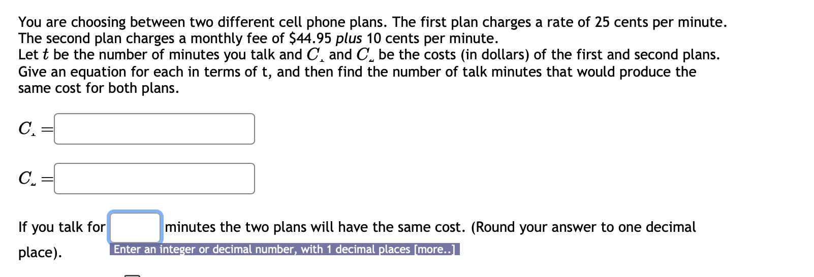 Solved You are choosing between two different cell phone | Chegg.com
