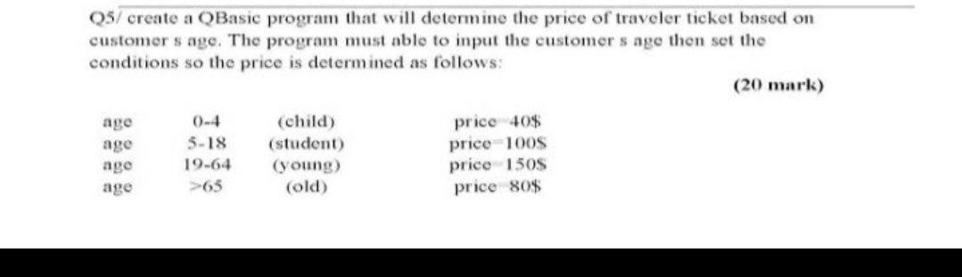 Solved QS/ create a QBasic program that will determine the | Chegg.com