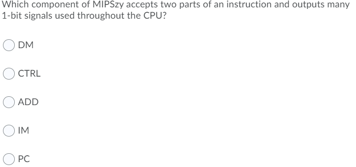 Solved Which component of MIPSzy accepts two parts of an | Chegg.com