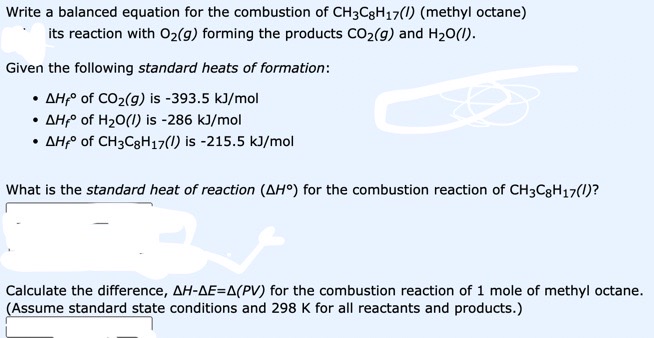 Solved Write a balanced equation for the combustion | Chegg.com