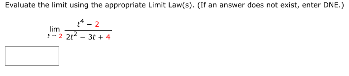 Solved Evaluate the limit using the appropriate Limit | Chegg.com
