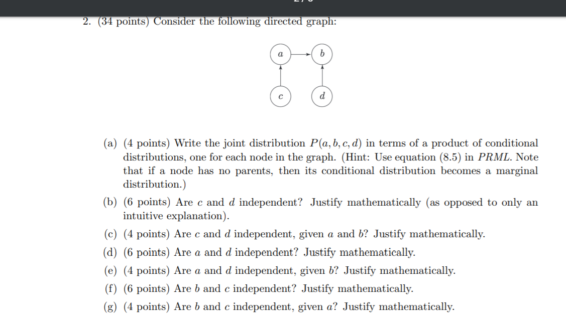 2 34 Points Consider The Following Directed Graph 