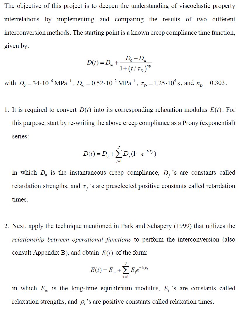 Solved The objective of this project is to deepen the | Chegg.com