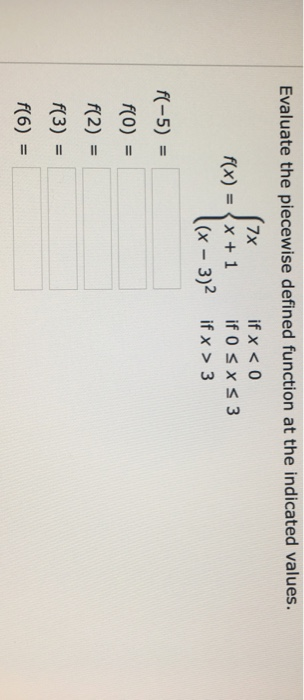 Solved Evaluate the piecewise defined function at the | Chegg.com