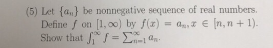 Solved (5) Let fany be nonnegative sequence of real numbers | Chegg.com