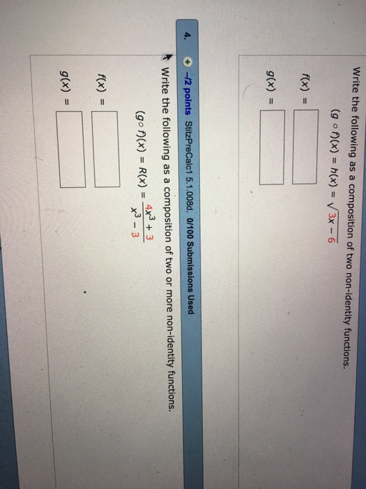 Solved Write the following as a composition of two | Chegg.com