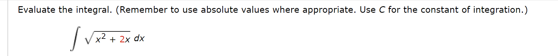 Solved Evaluate the integral. (Remember to use absolute | Chegg.com