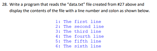 Solved 28 Write A Program That Reads The Datatxt File 5656