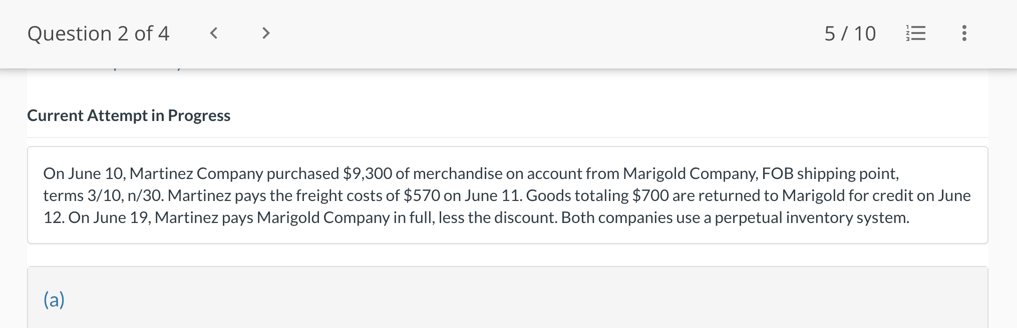 Solved Current Attempt in Progress On June 10, Martinez | Chegg.com