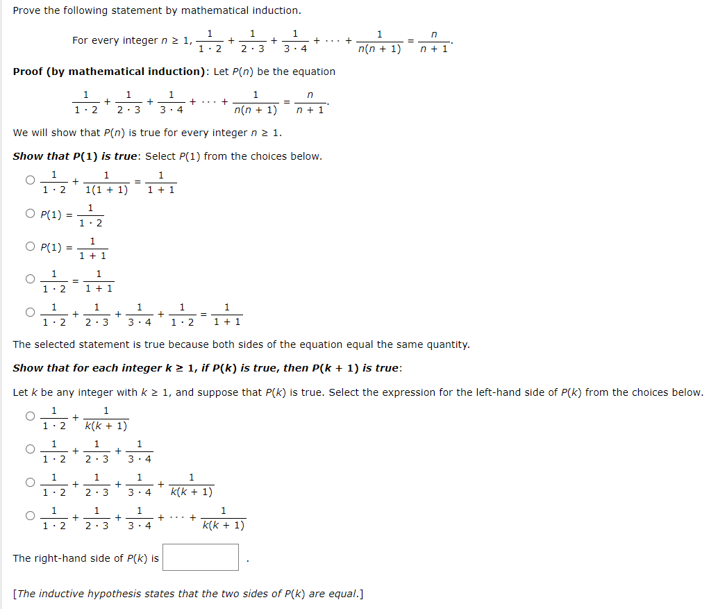 Solved Prove the following statement by mathematical | Chegg.com