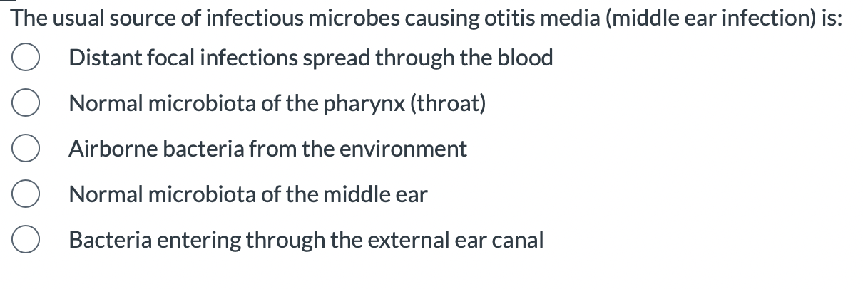 Solved The usual source of infectious microbes causing | Chegg.com