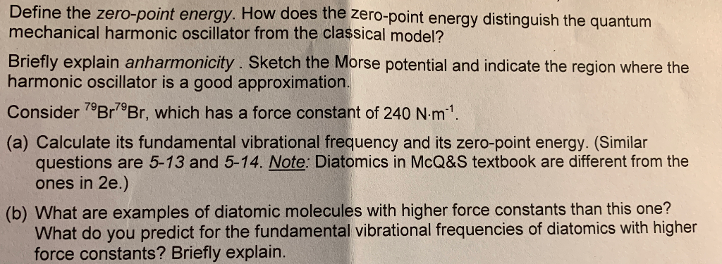 Solved Define the zero-point energy. How does the zero-point | Chegg.com