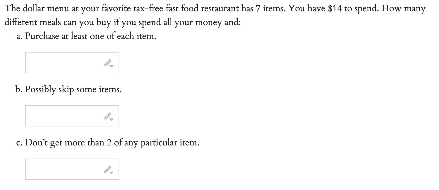 Solved The dollar menu at your favorite tax-free fast food | Chegg.com