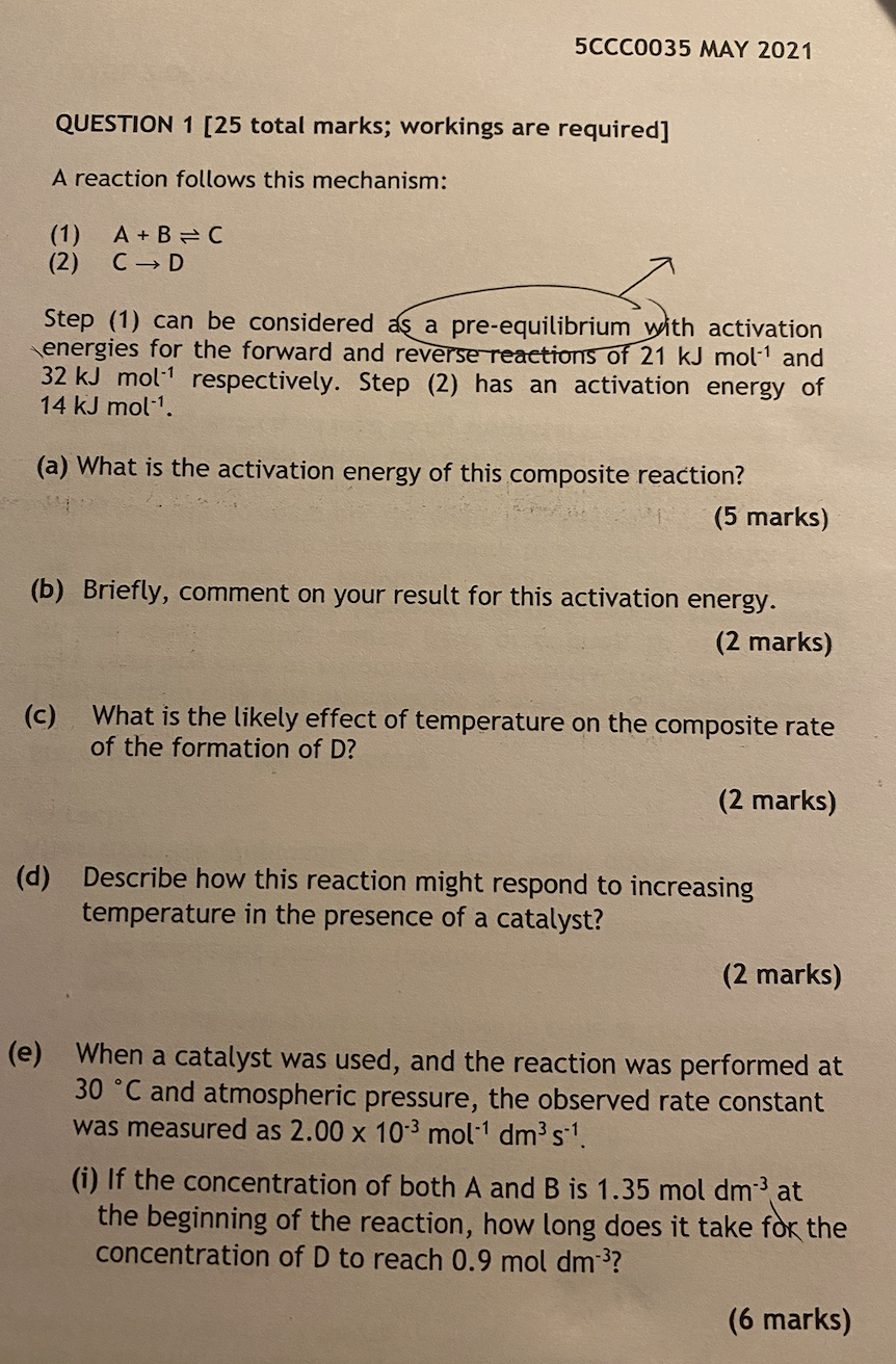 Solved 5CCC0035 MAY 2021 QUESTION 1 [25 total marks; | Chegg.com