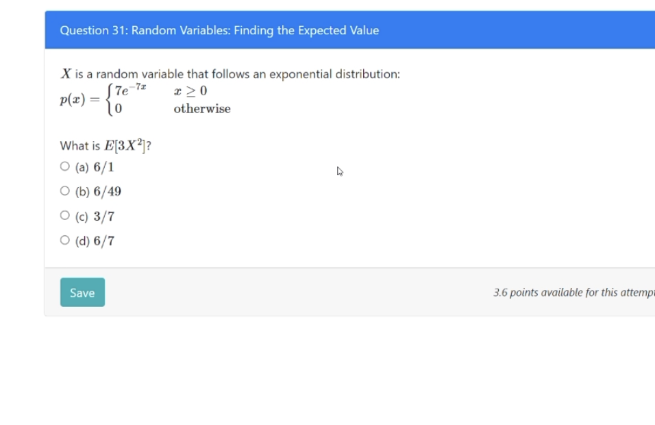 Solved X is a random variable that follows an exponential | Chegg.com