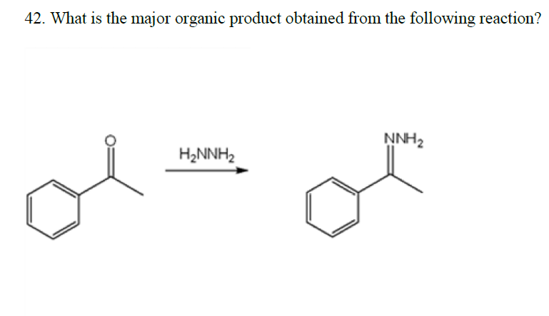Solved 42. What is the major organic product obtained from | Chegg.com