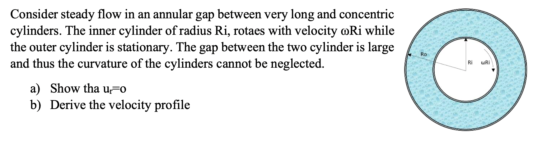 Solved Consider steady flow in an annular gap between very | Chegg.com