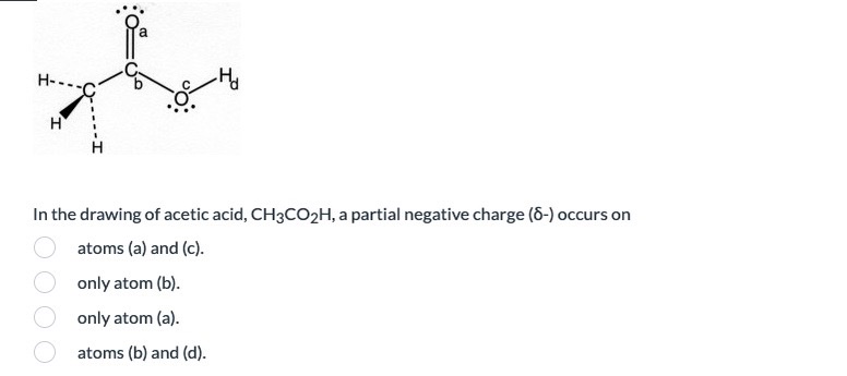 Solved In the drawing of acetic acid, CH3CO2H, a partial | Chegg.com