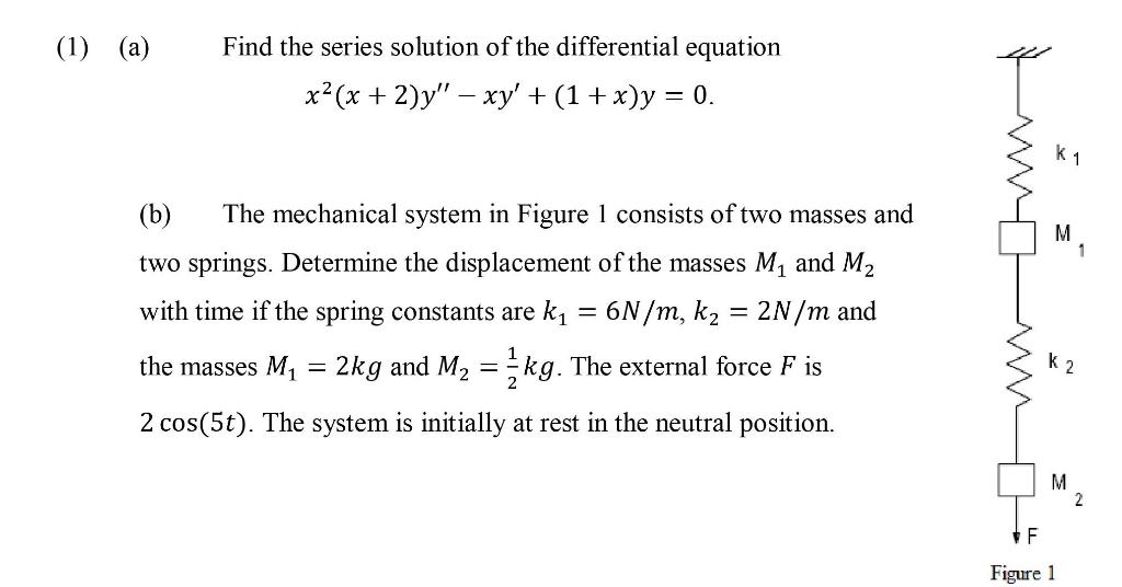 Solved (1) (a) Find the series solution of the differential | Chegg.com