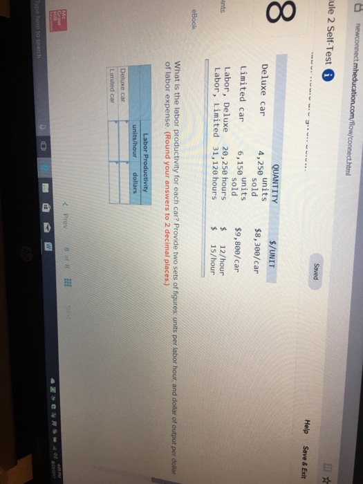 Solved heduca ule 2 Self-Test Help Save &Exit QUANTITY 4,250 | Chegg.com