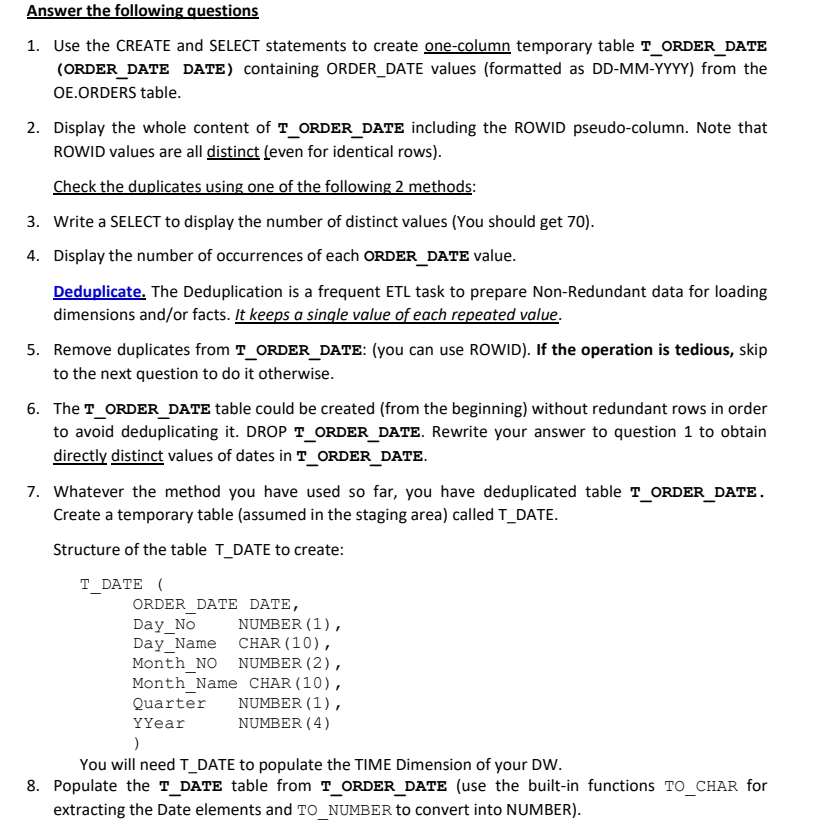 Solved Answer the following questions 1. Use the CREATE and | Chegg.com