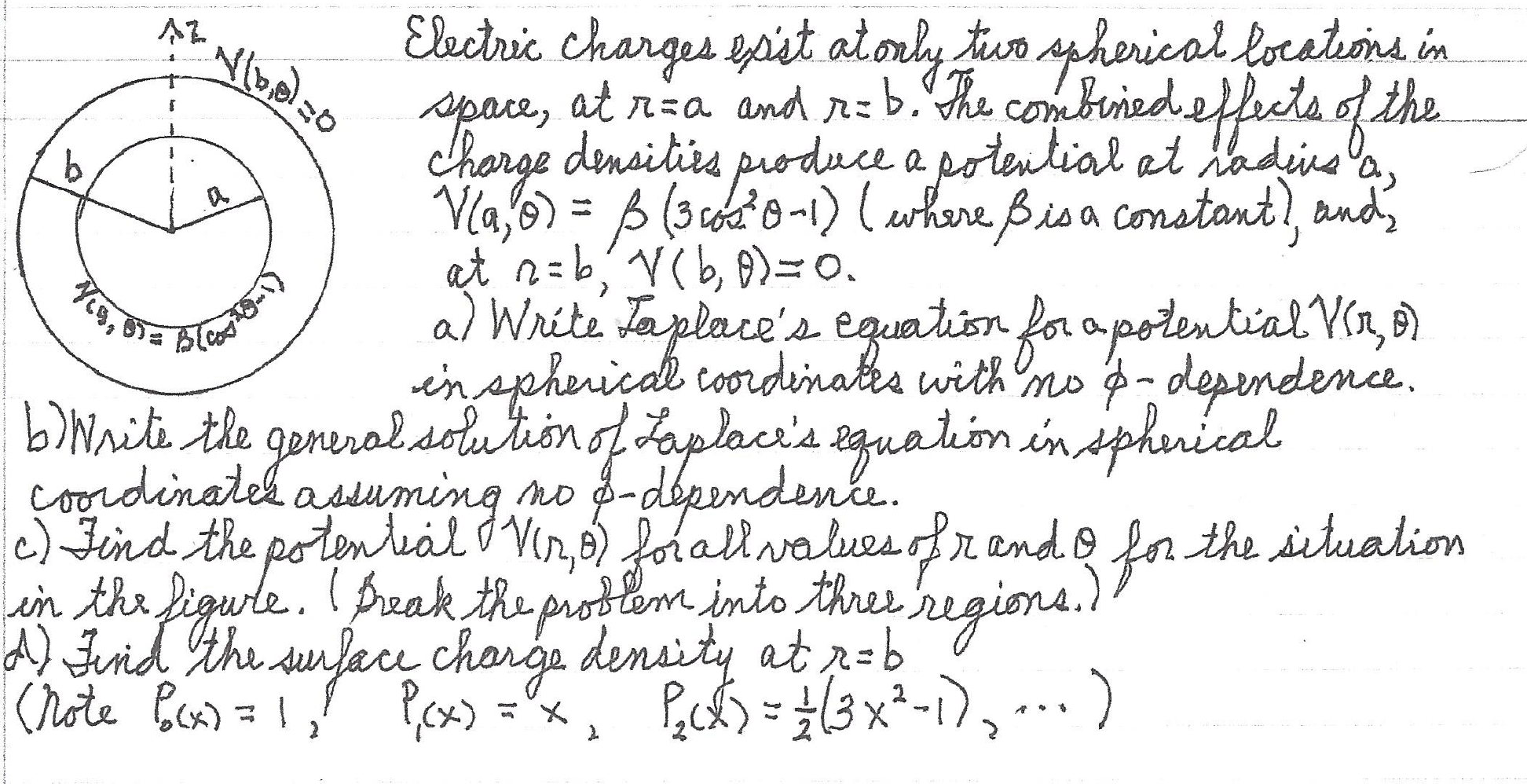 Electric charges epist atonly two spherical locations | Chegg.com