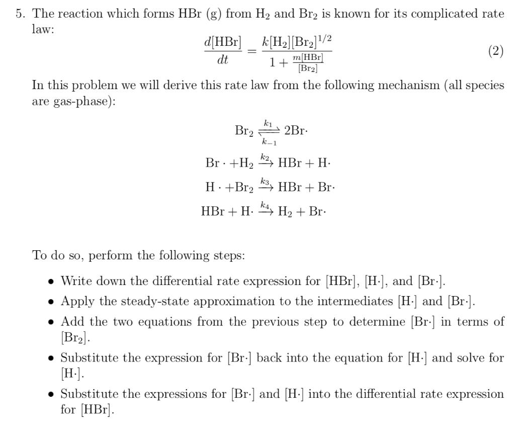 Solved 1/2 5. The reaction which forms HBr (g) from H2 and | Chegg.com