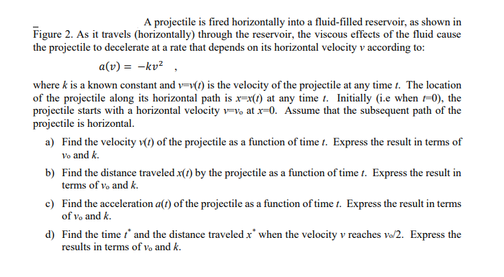 Solved A projectile is fired horizontally into a | Chegg.com