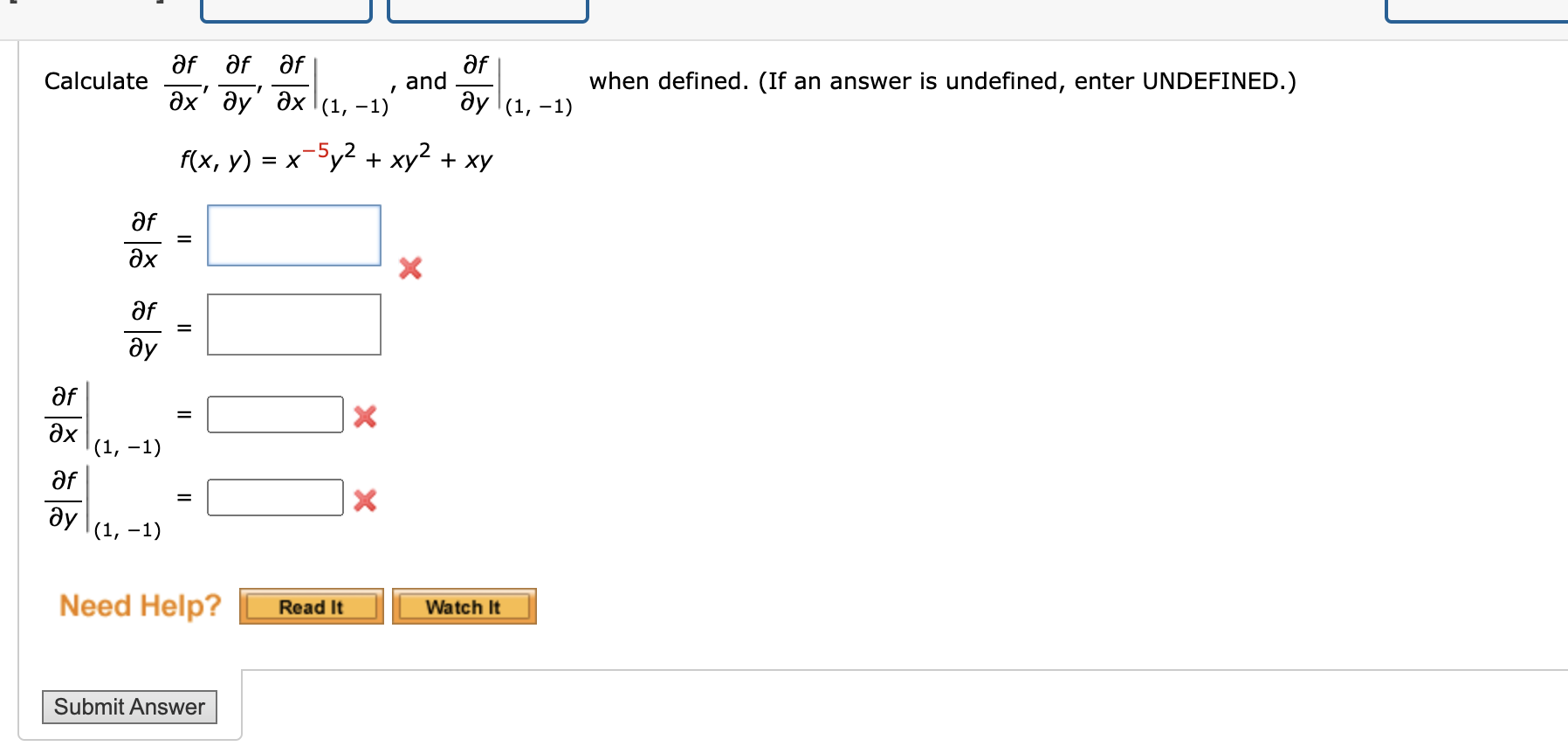 Solved Calculate delfdelx,delfdely,delfdelx|(1,-1), ﻿and | Chegg.com
