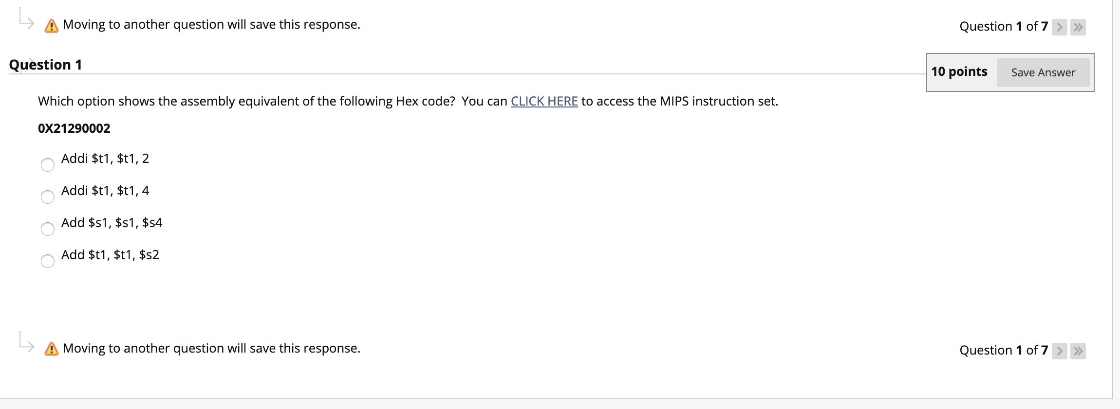 Solved Which option shows the assembly equivalent of the | Chegg.com