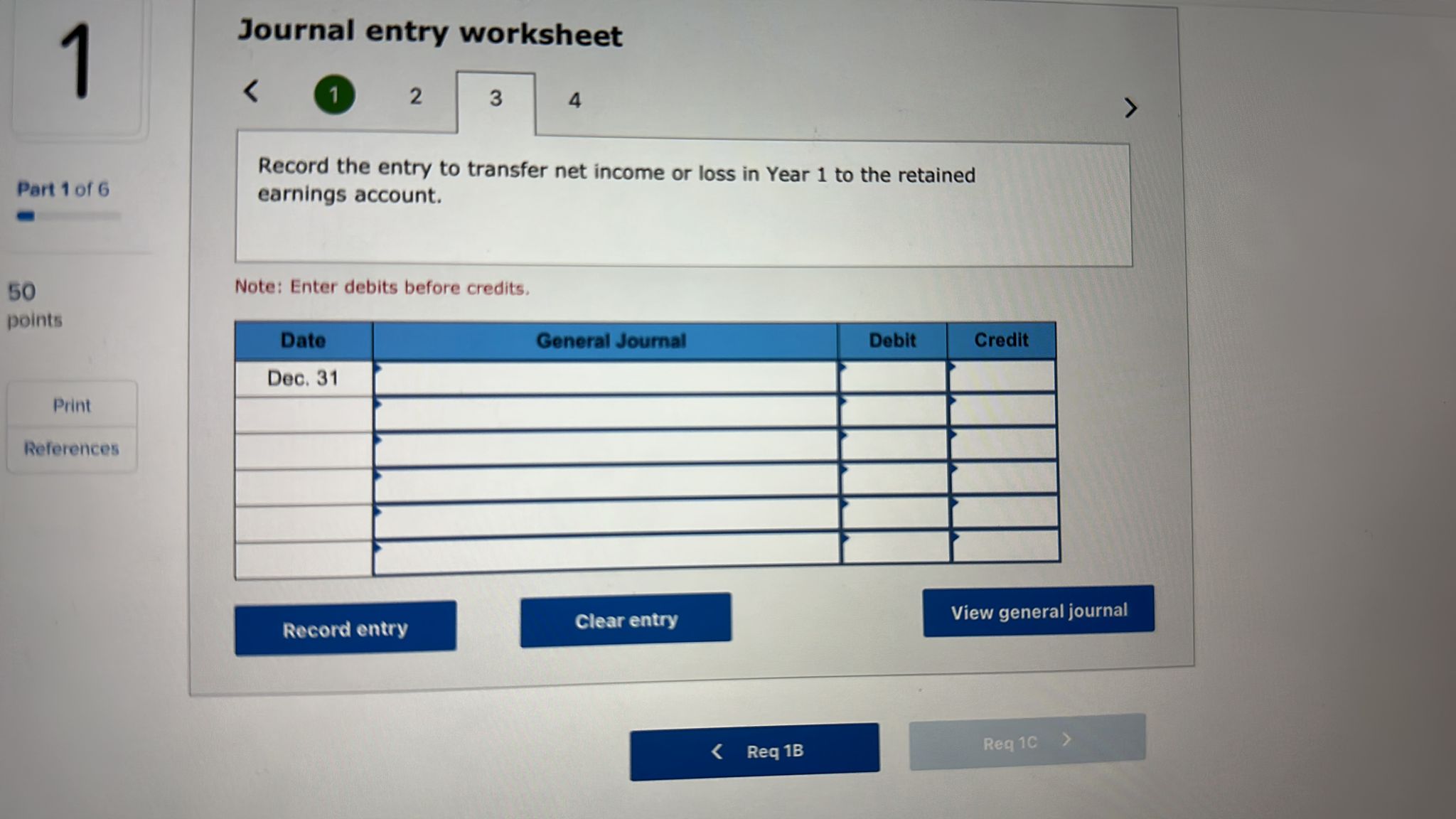 Record the entry to transfer net income or loss in | Chegg.com