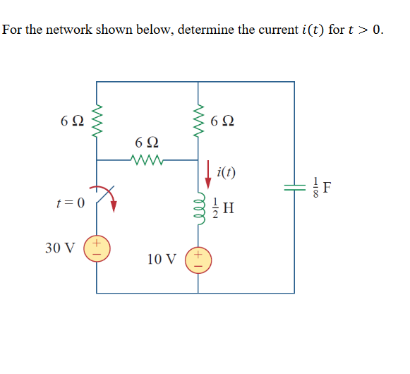 Solved For the network shown below, determine the current | Chegg.com