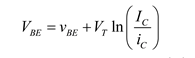 Solved what's diff in and V(BE) = V(t) * ln(i(c)/I(s)) whre | Chegg.com
