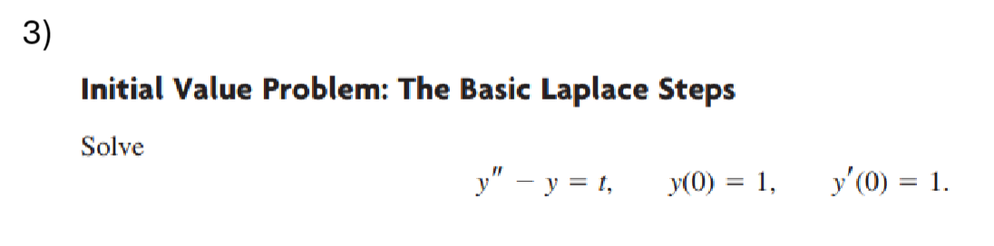 Solved Initial Value Problem: The Basic Laplace Steps Solve | Chegg.com